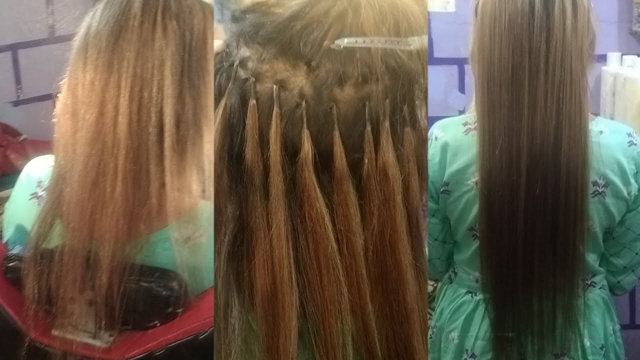 Hair Extensions 8D Long permanent Hair extension with machine # ...