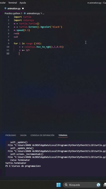 Animación en python #softwareengineer #short #python #pythonprogramming #lifestyle # ...