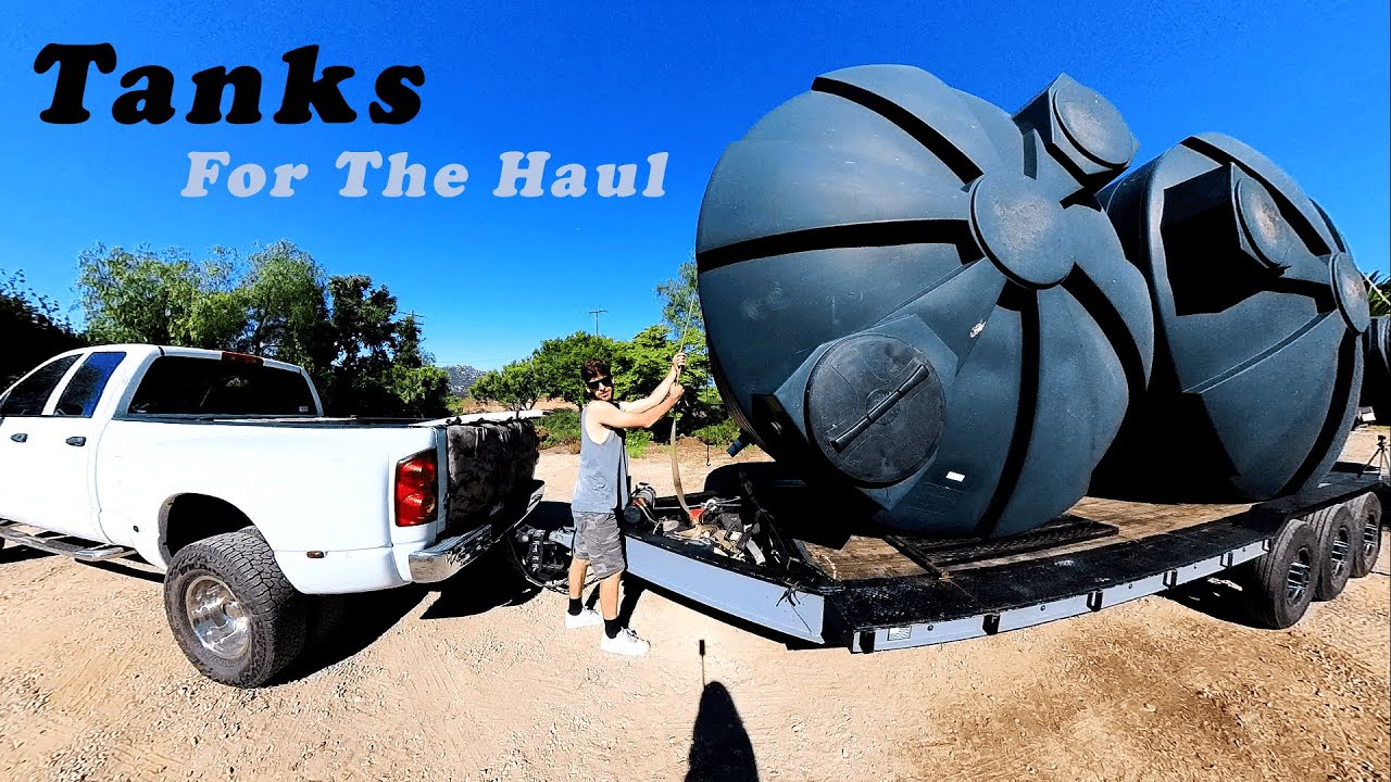 Hauling 12’ Wide Water Tanks | Ramona, Ca - YouTube