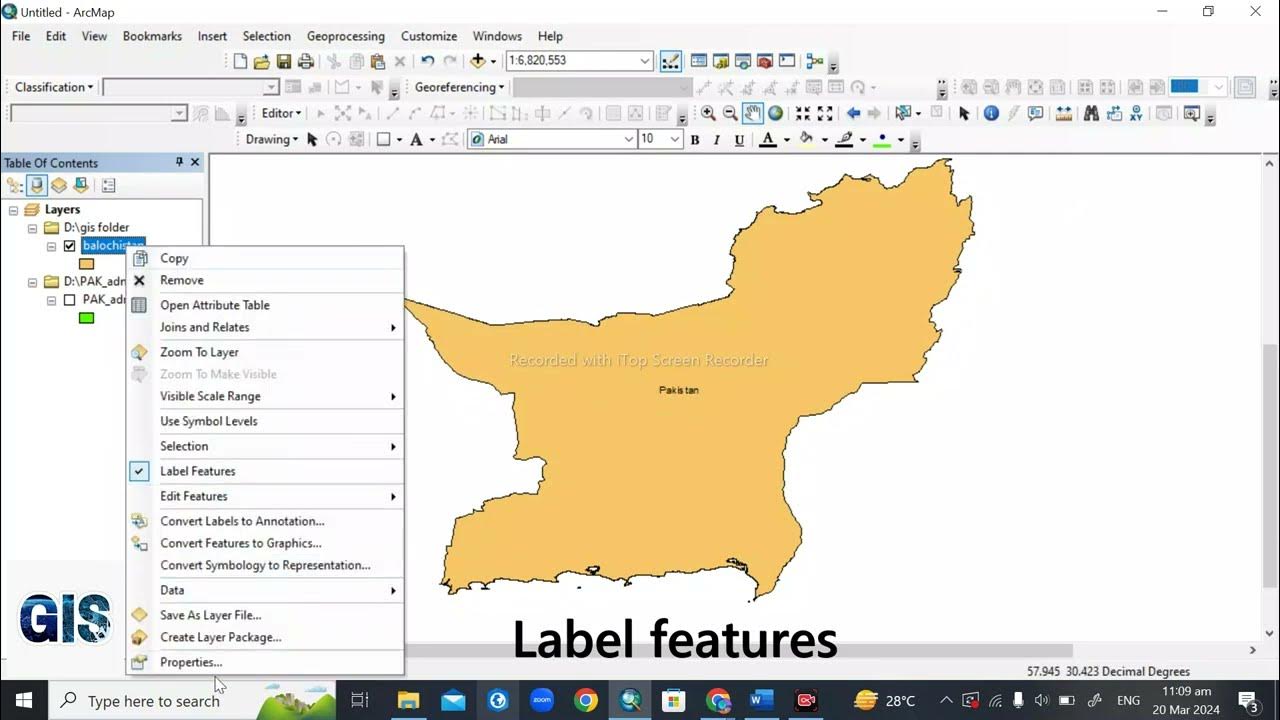 Clip a shapefile in ArcGIS#gis #clip #select #balochistan - YouTube