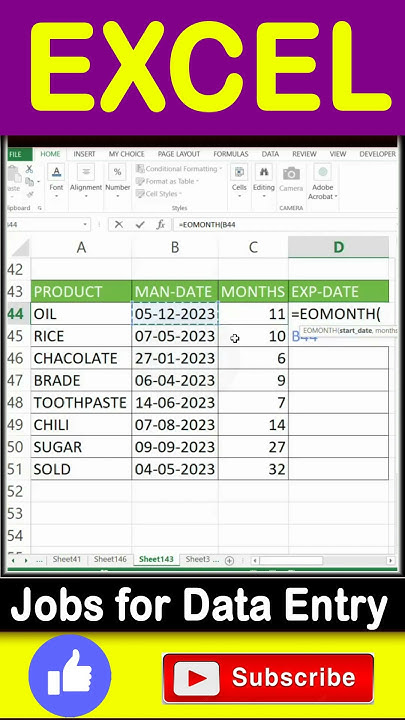 FIND EXPIRY DATE IN A PRODUCT IN EXCEL #shorts #Excel #viral #exceltips #excel #exceltricks# ...