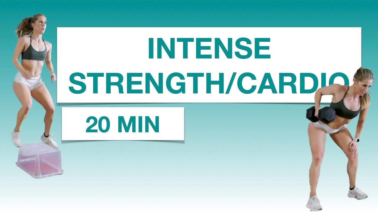 INTENSE INTERVAL STRENGTH & CARDIO/ dumbbells / 20 min - YouTube