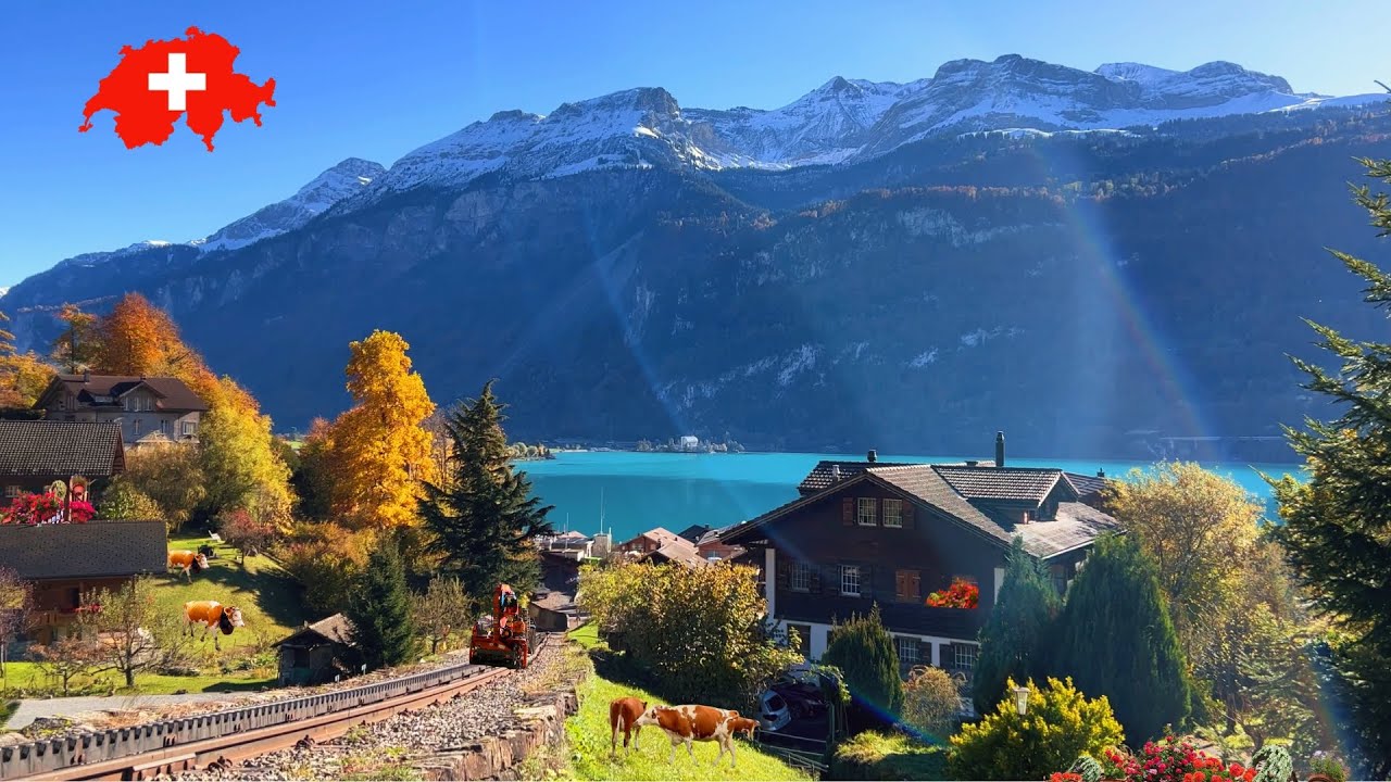 BRIENZ 🇨🇭Most Beautiful Village In Switzerland 🇨🇭 Swiss Valley 🍂 Golden ...