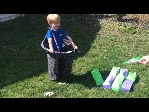Pie pants challenge! Double dare challenge! Mystery toy bags! - YouTube