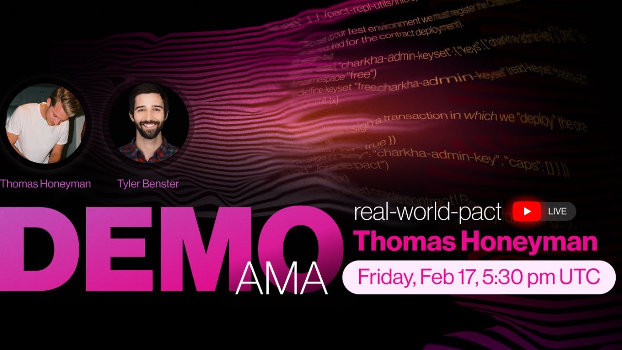 Kadena.JS AMA ft. Thomas Honeyman: Goliath Faucet and Wallet - YouTube