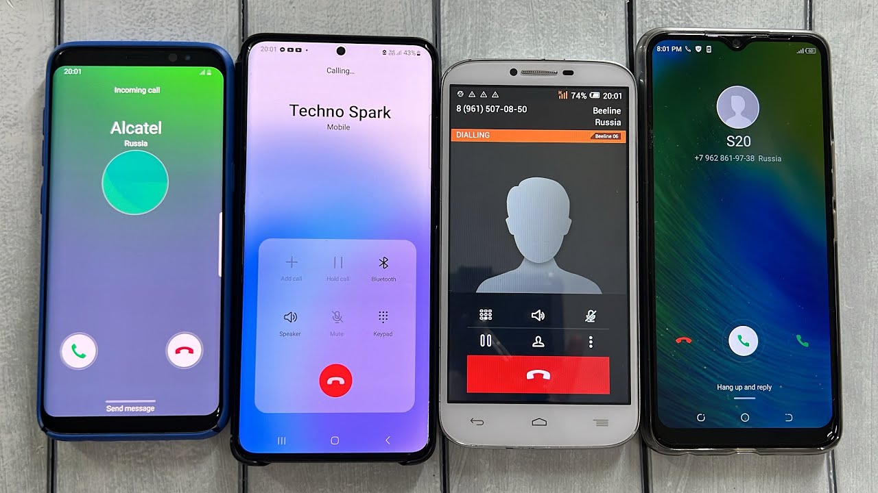 Calls Tecno Spark & Samsung s22 & S8 & Alcatel One Touch - YouTube