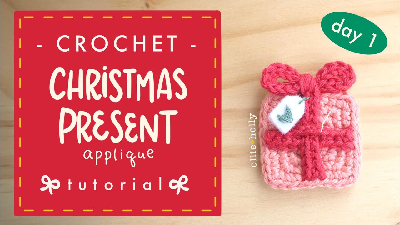 [CHRISTMAS] Crochet Present Applique 🎁 (DIY Ornaments, Pins, or ...