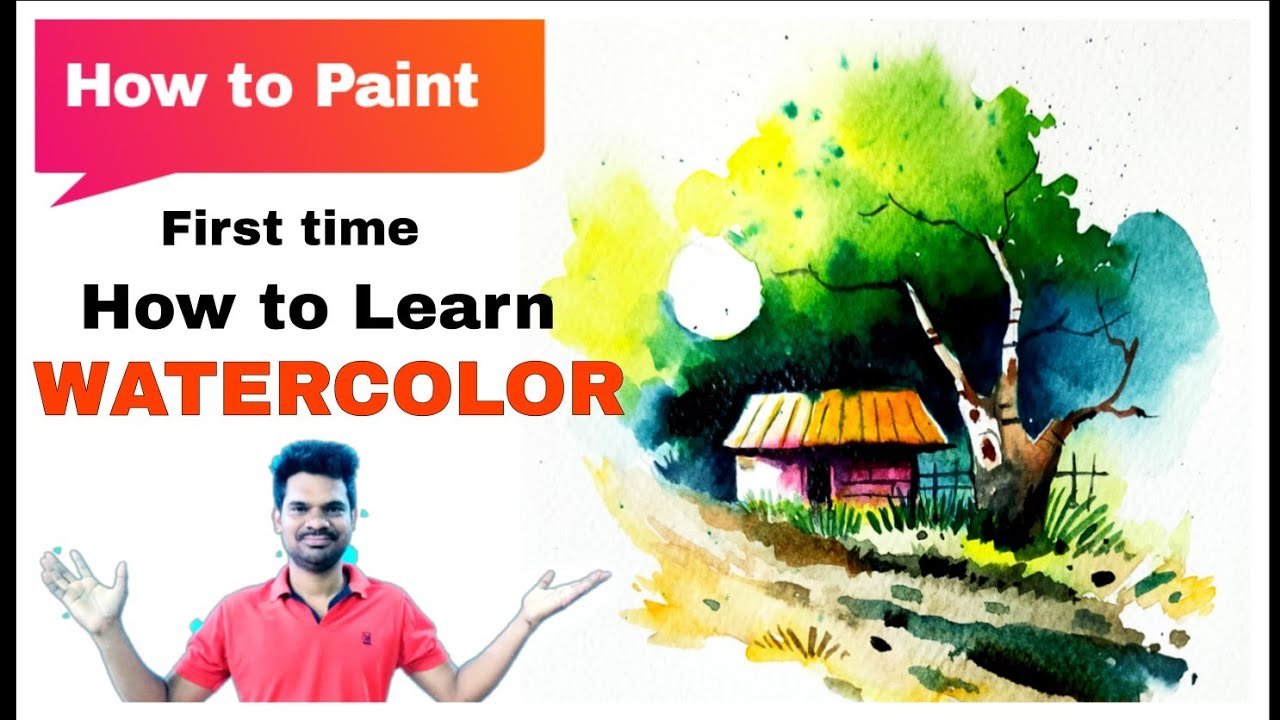 First time How to learn Watercolor Painting | How to use Watercolor ...
