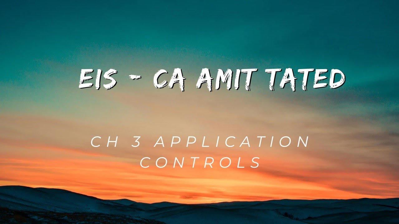 CA Inter - EIS - Ch 3 - Application Control - (Output, DB ...