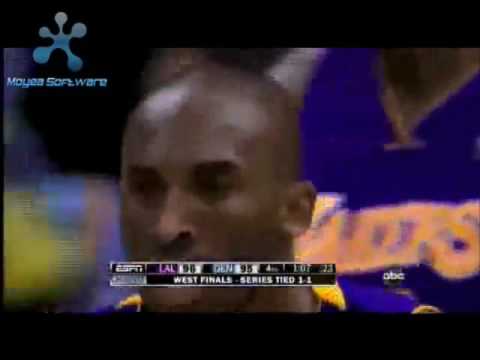 Kobe Bryant Famous 3 point shot (announcers lose it!) - YouTube