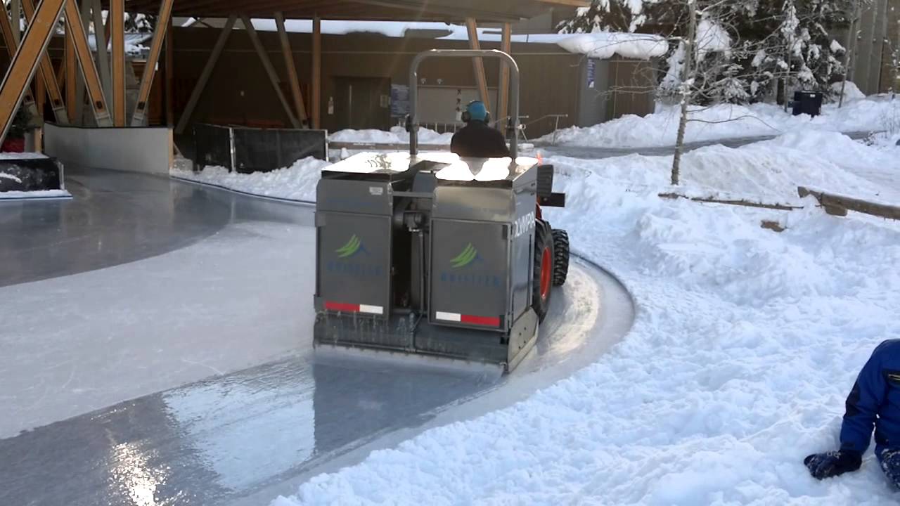 Tow-behind zamboni at Whistler - YouTube