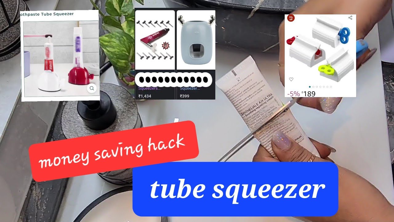Money saving tube squeezer hack|life hack|hack for empty product tubes|mother's money saving ...