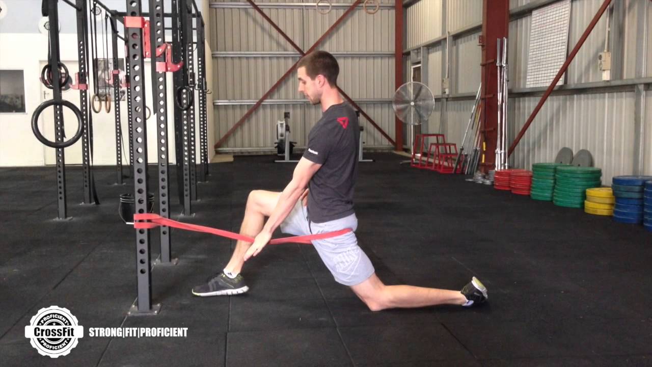 Hip Extension (Leg internally rotated) Using Rubber Band - YouTube