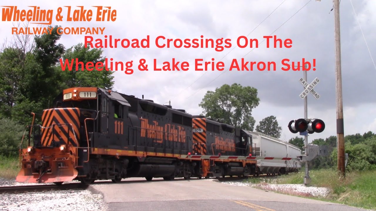 Railroad Crossings on the Wheeling & Lake Erie Akron Sub - YouTube