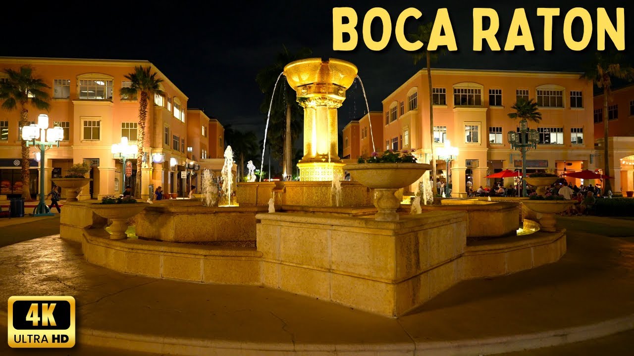 Boca Raton Florida - Beautiful Town at Night - YouTube
