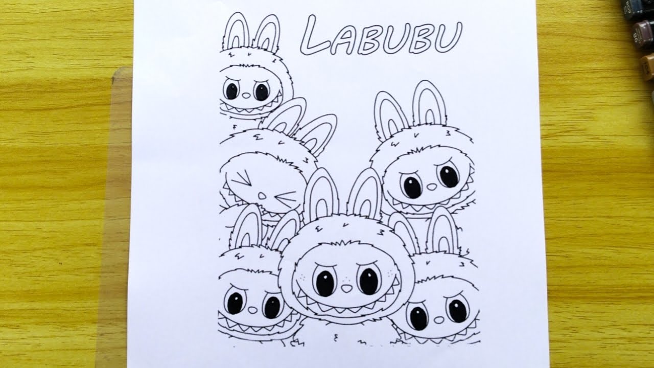 Coloring Labubu macaron | coloring page #labubumacaron #labubu # ...