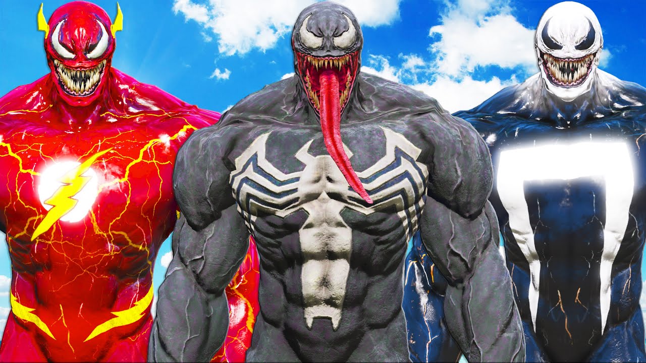VENOM vs VENOM-GHOST & VENOM-FLASH - Epic Battle - YouTube