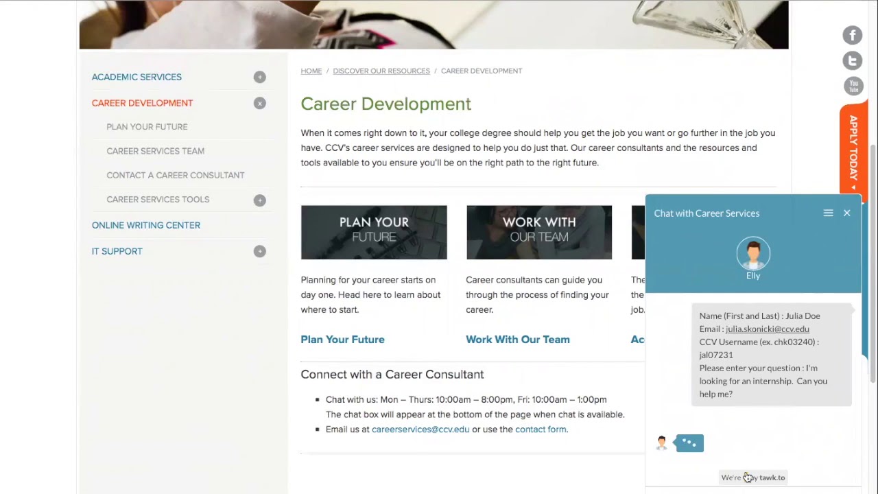 How to Chat with a Career Consultant - YouTube
