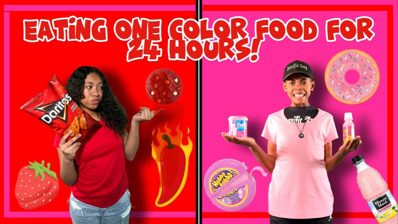 Eating One Color Food For 24 Hours!!! - YouTube
