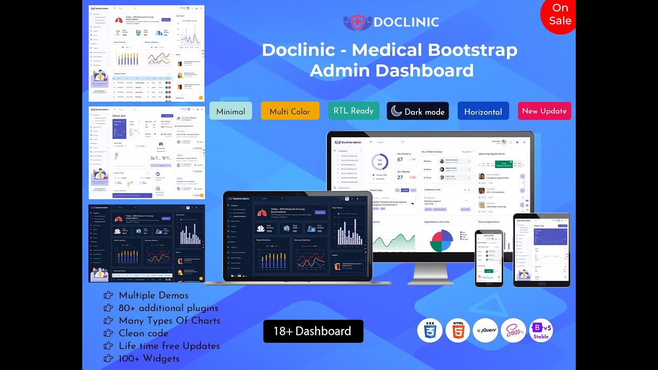 Doclinic Admin - Medical Dashboard Design With Healthacare Admin ...