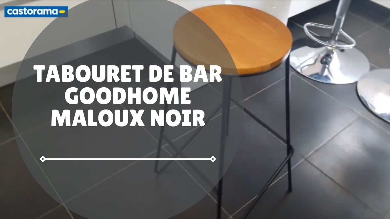 Avis consommateur: Tabouret de bar GoodHome maloux noir - YouTube