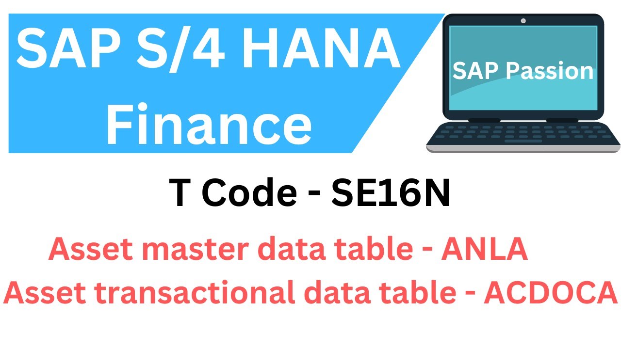 Asset Master Data Table ANLA Asset Transactional Table ACDOCA Asset Master Data Table ANLA Asset Transactional Table ACDOCA