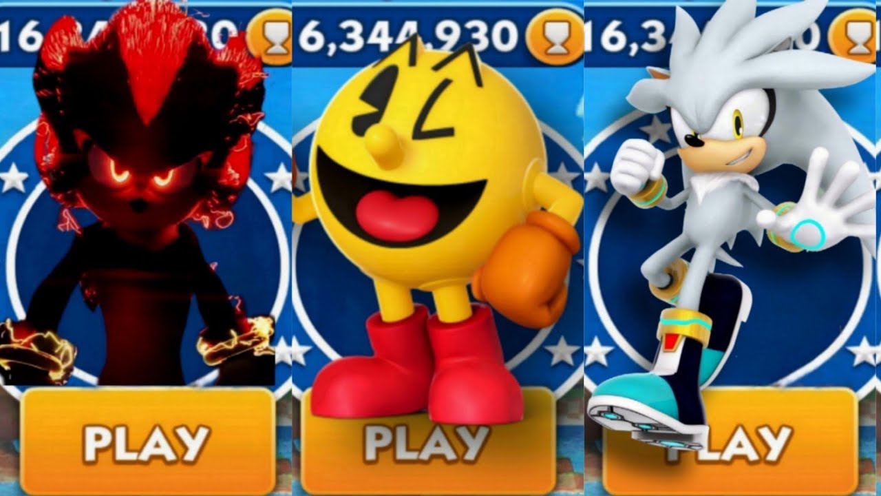 Sonic Dash - Captain Shadow VS Pacman VS Silver Sonic _ Movie Sonic vs ...