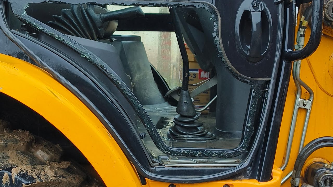 how to change jcb windo glass जेसीबी की खिड़की का शीशा कैसे बदले - YouTube
