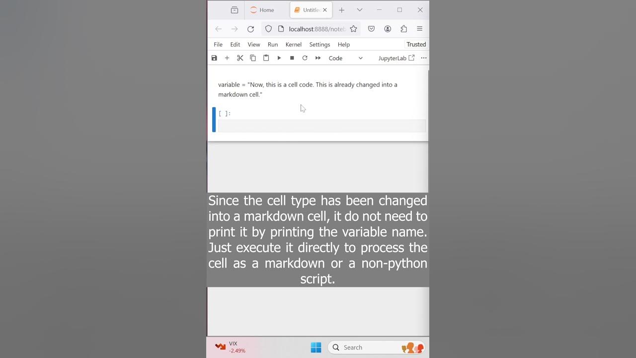 How to Change Code Cell to Markdown Cell in Jupyter Notebook #shorts #tips #python #windows ...