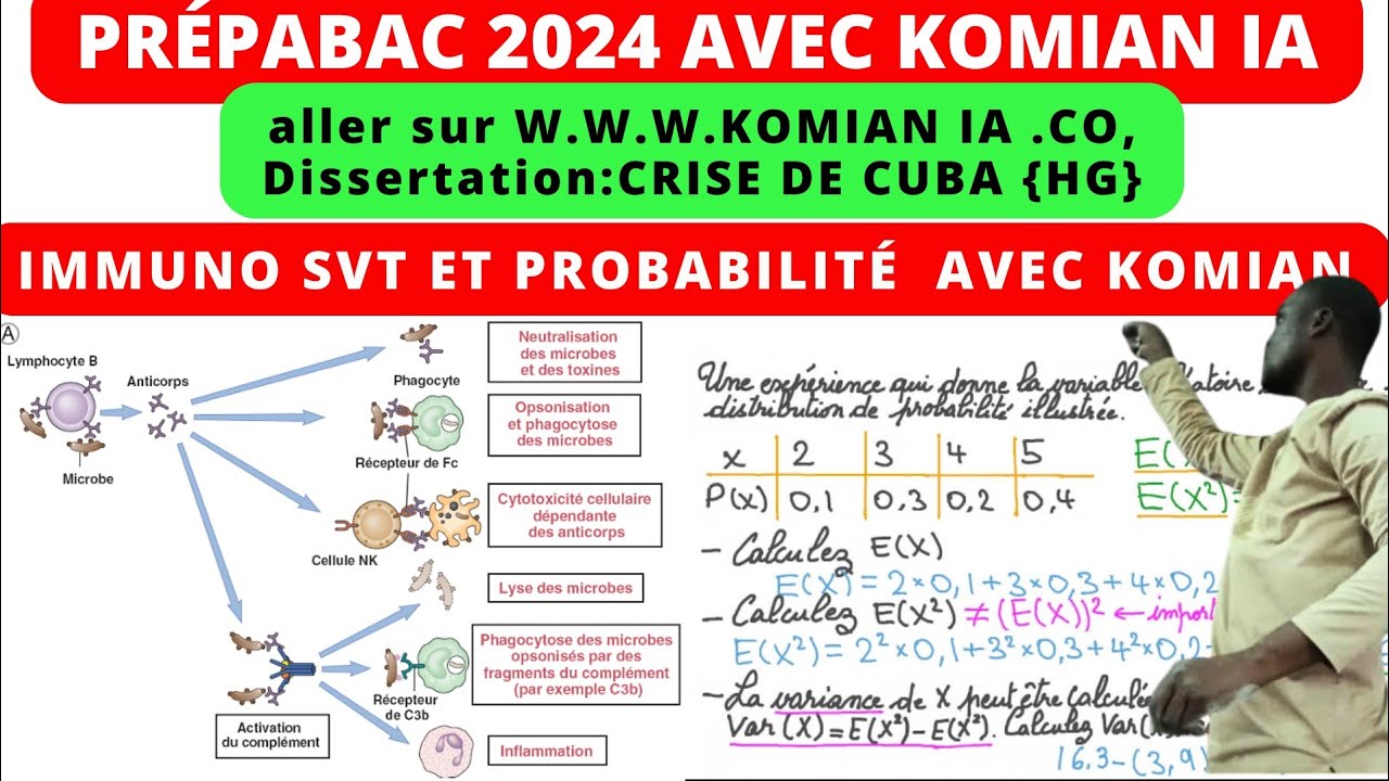 IMMUNO(SVT) et PROBABILITÉ (MATH) avec KOMIAN IA, "Crise de Cuba"(HG ...