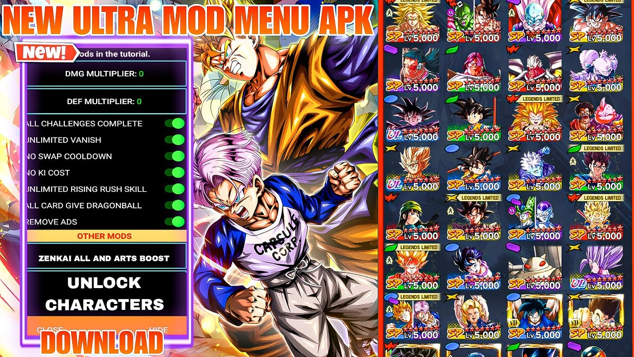 (NEW!) Dragon Ball Legends MOD MENU v5.12.0 APK / 10+ Features / Unlock ...