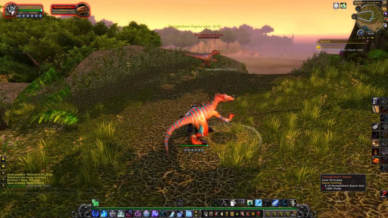 Raptor Hunting Quest ID 194 Playthrough Stranglethorn - YouTube