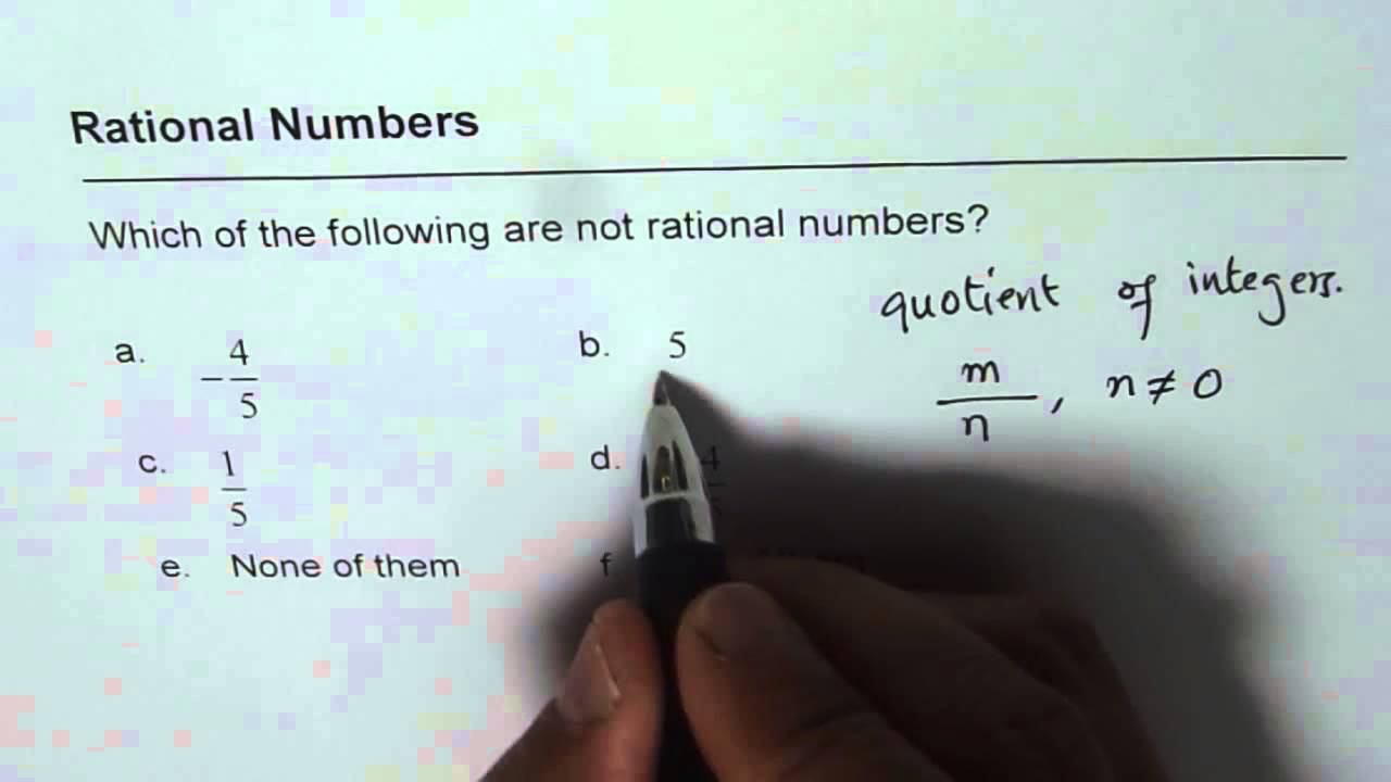 Multiple Choice For Rational Numbers - YouTube