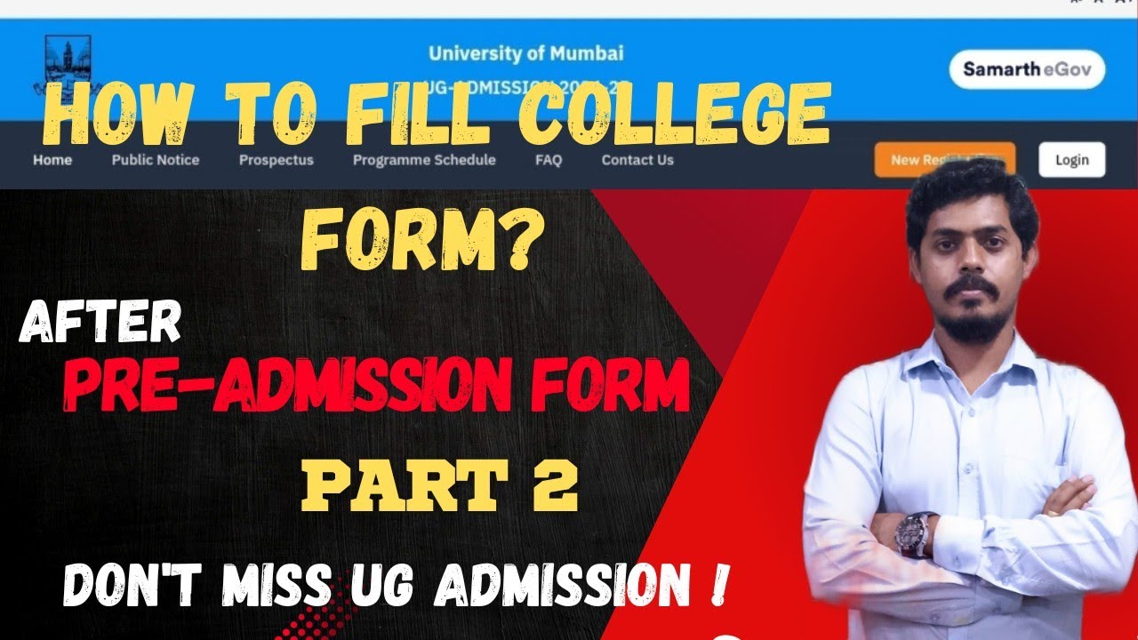 How to Fill College Form After MU Pre Enrollment? Without Mistake ...