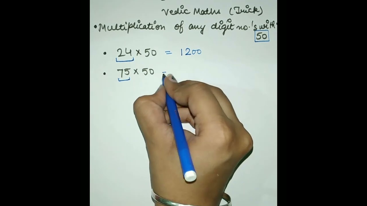 Multiplication Of Any No. Of Digits with 50 | Vedic Maths - YouTube