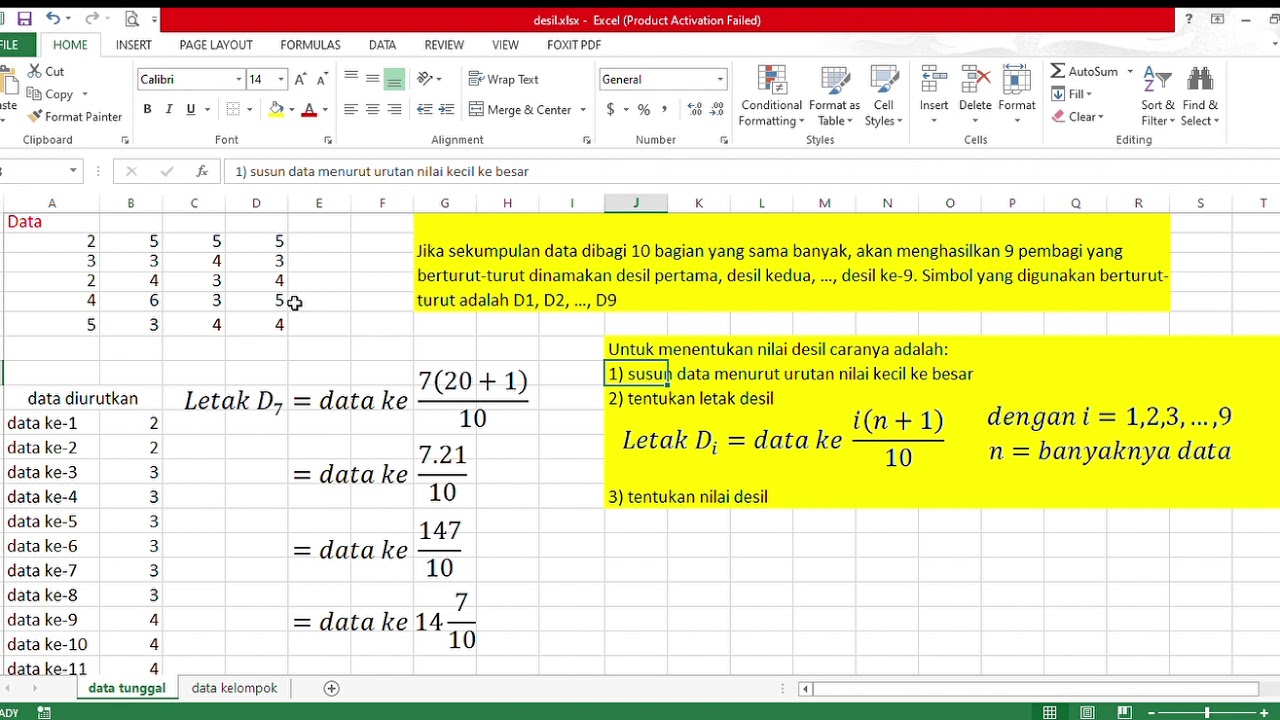 desil data tunggal - YouTube