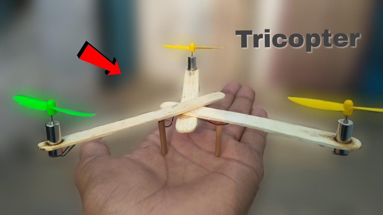 How to make a tricopter at home easy - DIY tricopter drone - YouTube