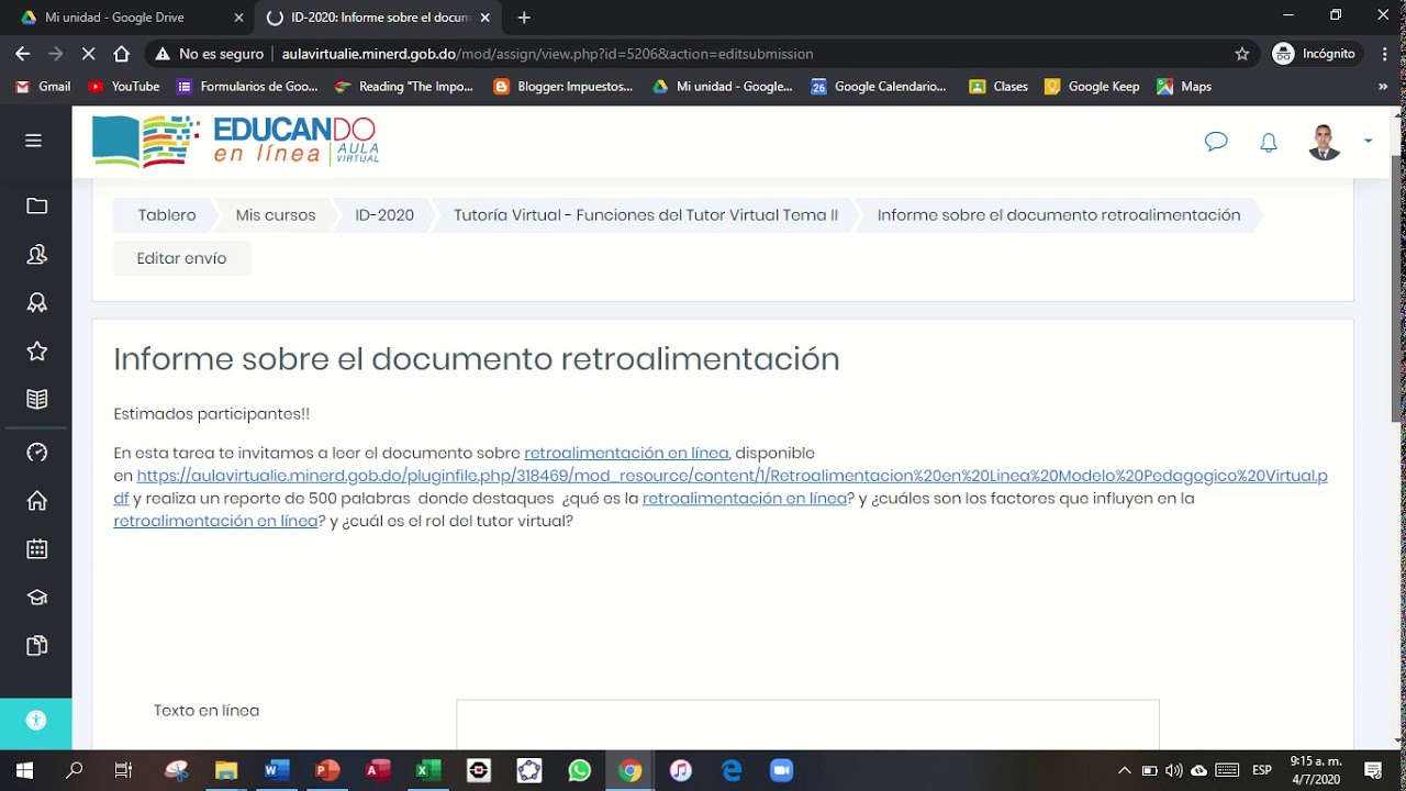 COMO SUBIR TAREAS A LA PLATAFORMA - YouTube
