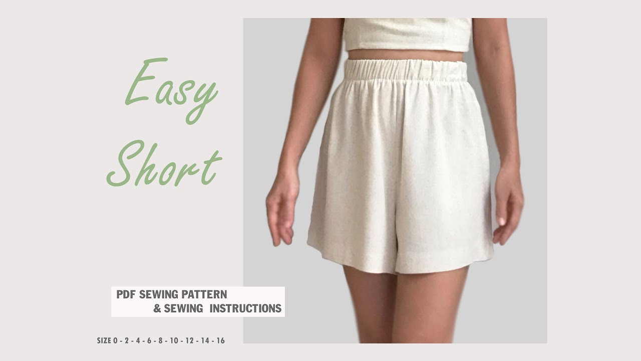 DIY Easy Short Pants Tutorial + Sewing pattern - For Beginner - YouTube