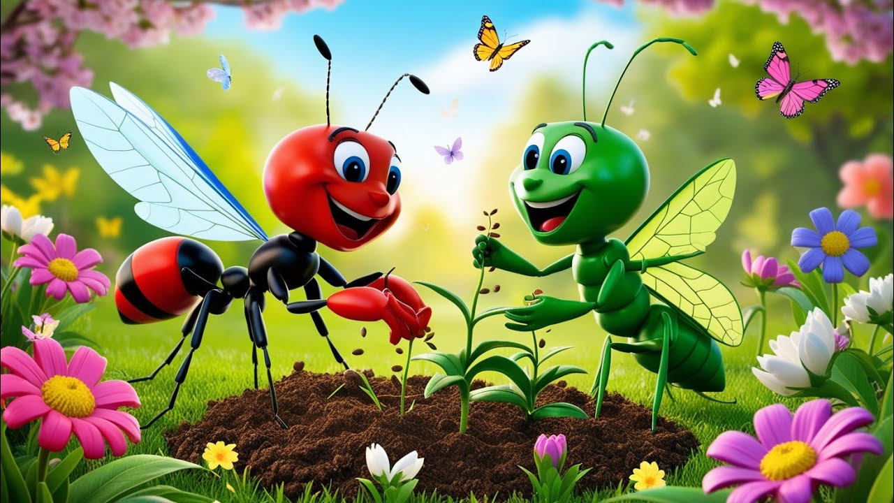 "🎵 The Ant & The Grasshopper - Fun Kids' Song! 🐜🌾 | Nursery Rhymes You ...