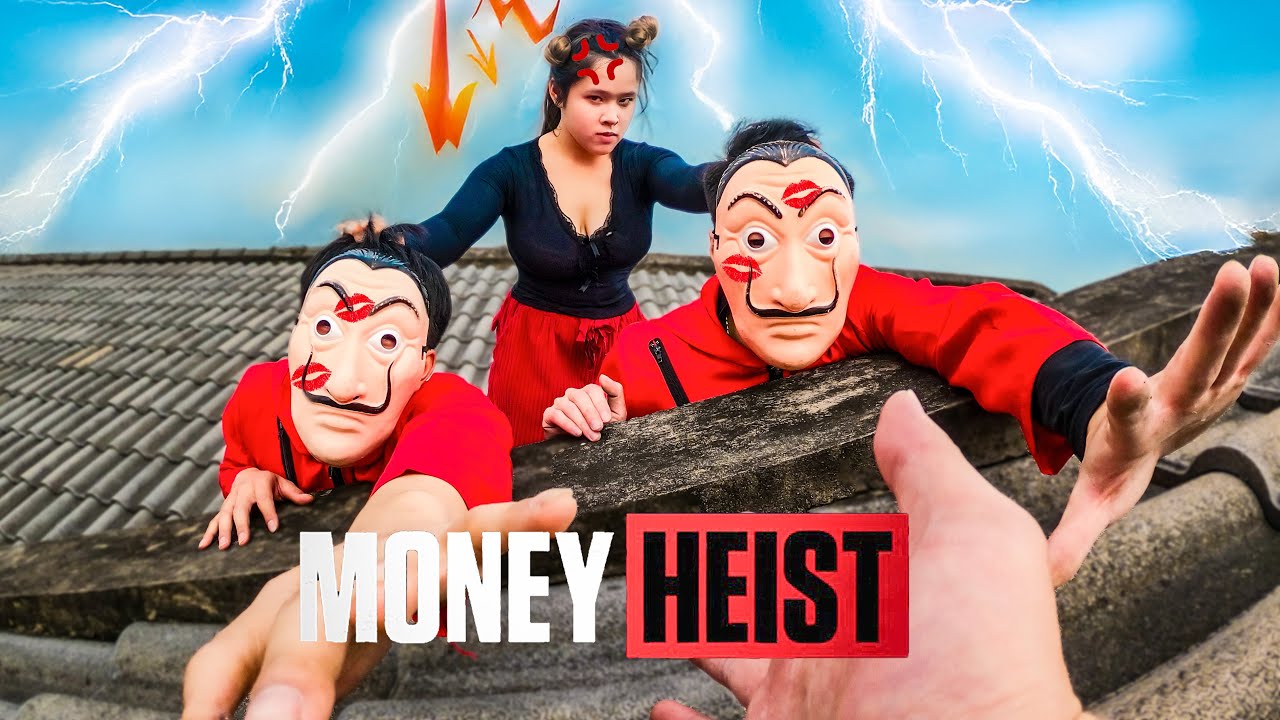 ESCAPING ANGRY GIRL | MONEY HEIST PARKOUR ESCAPE (Rooftop Parkour POV ...