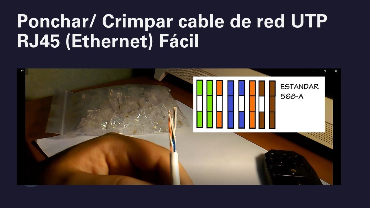 Ponchar/Crimpar/Conectar cable de red UTP RJ45 (Ethernet) - YouTube