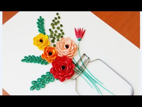 Paper Quilling Flower For beginner Learning Video 22 // Paper Flower ...