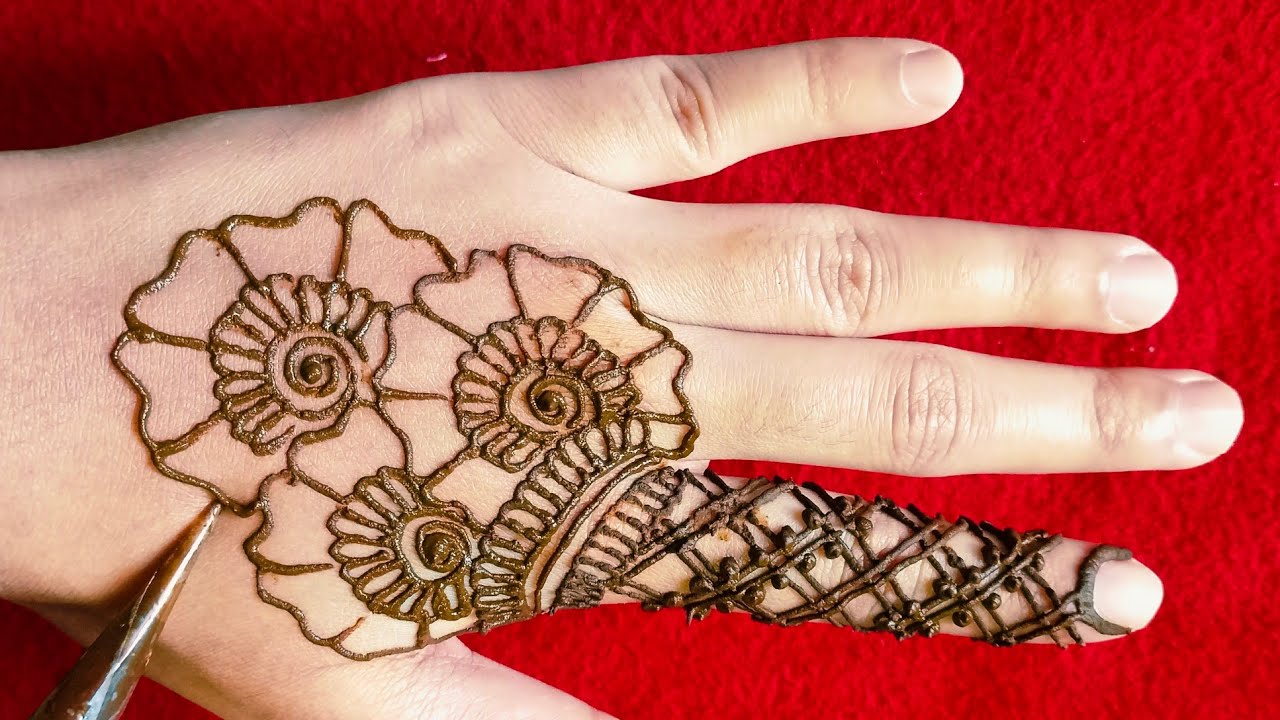 back hand henna design | stylish henna design | मेंहदी का डिजाइन ...