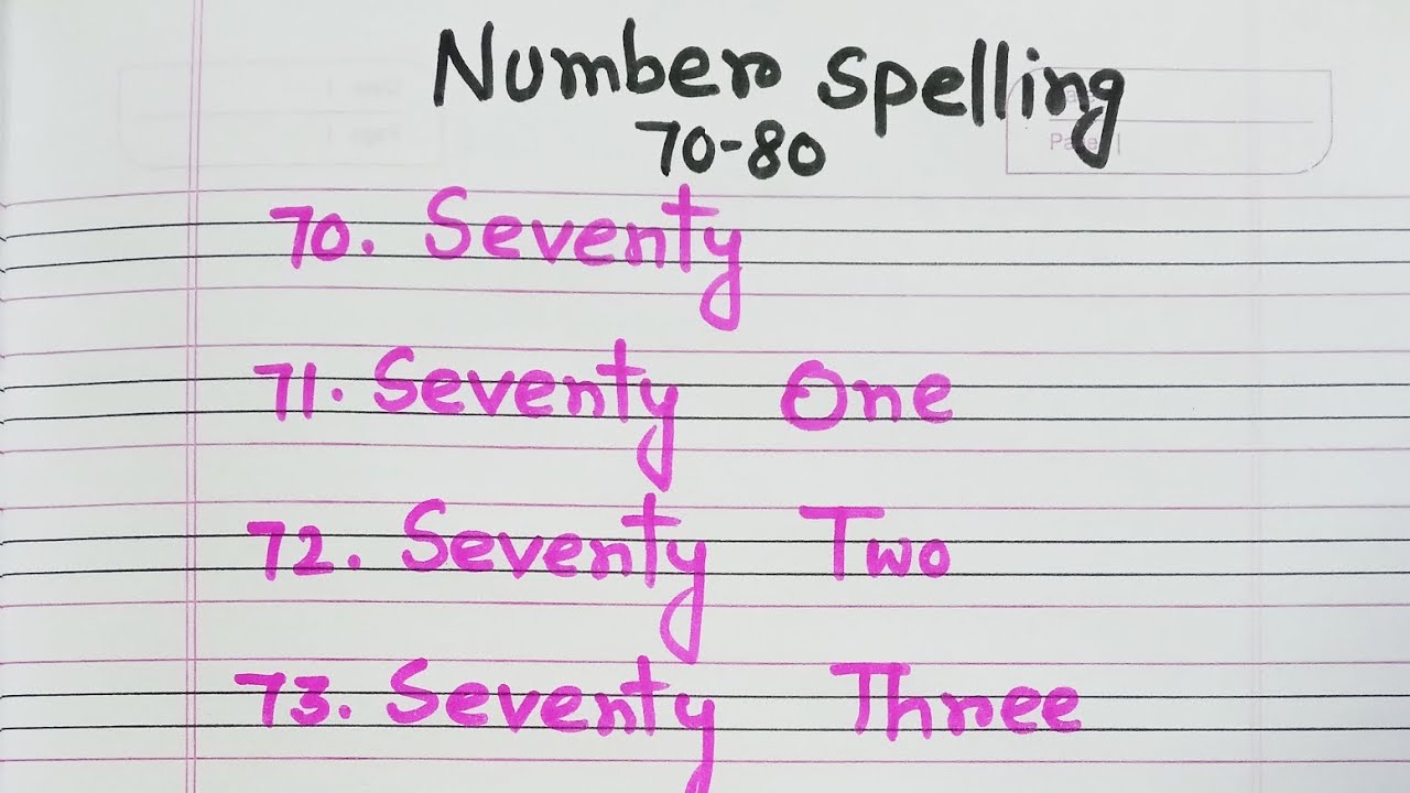 Number spelling 70-80। Number spelling for kids। Number names for kids ...