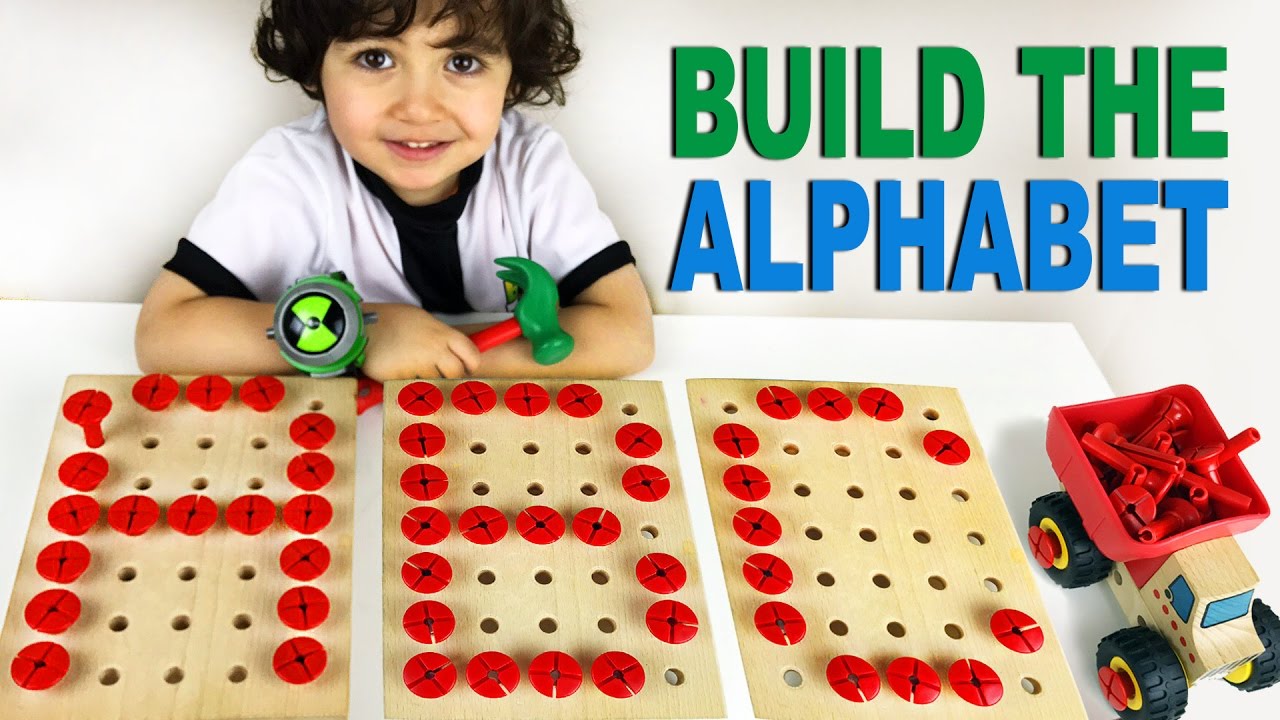 Let's build the ABC (Alphabet) w/ hammer & nails. Educational for ...