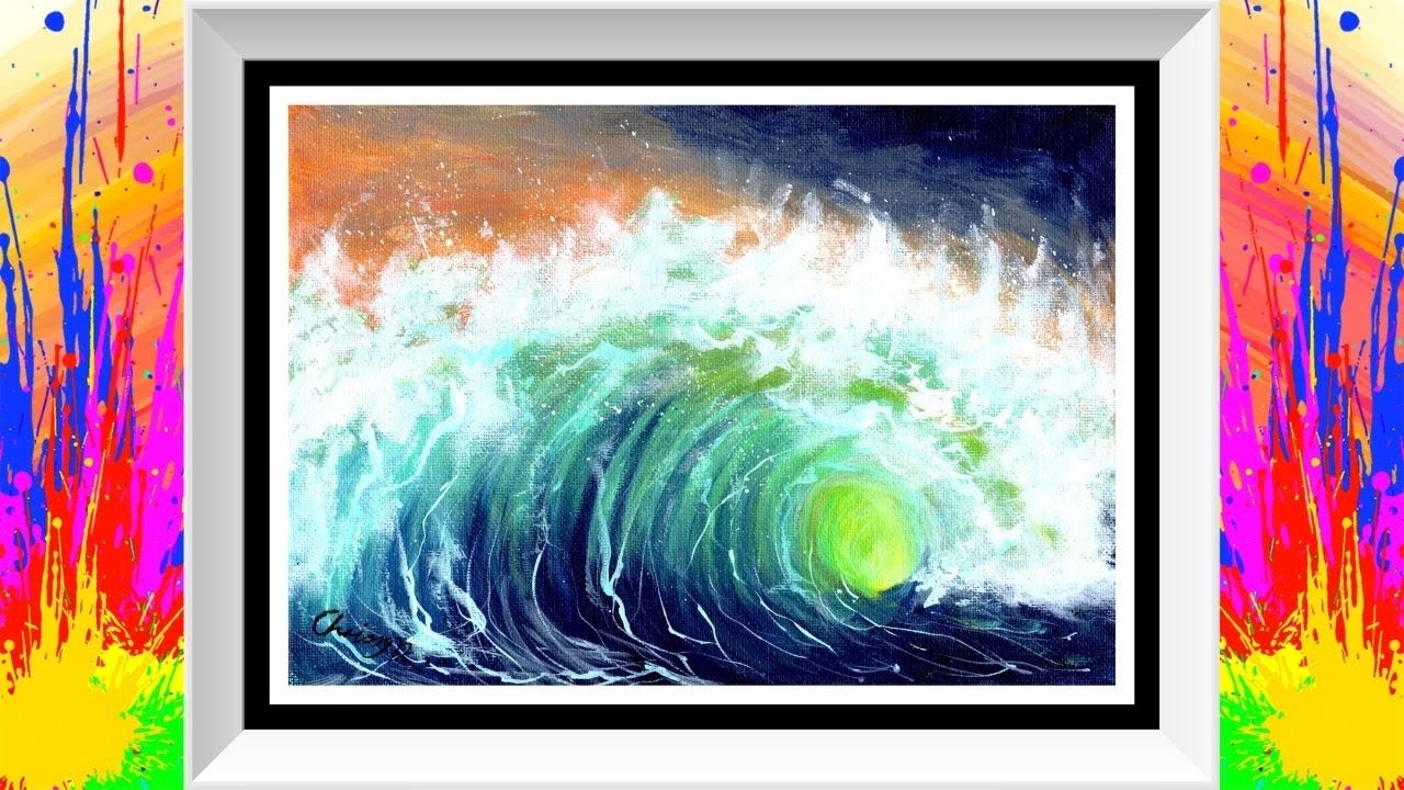 Acrylic Wave Painting Made Easy - YouTube
