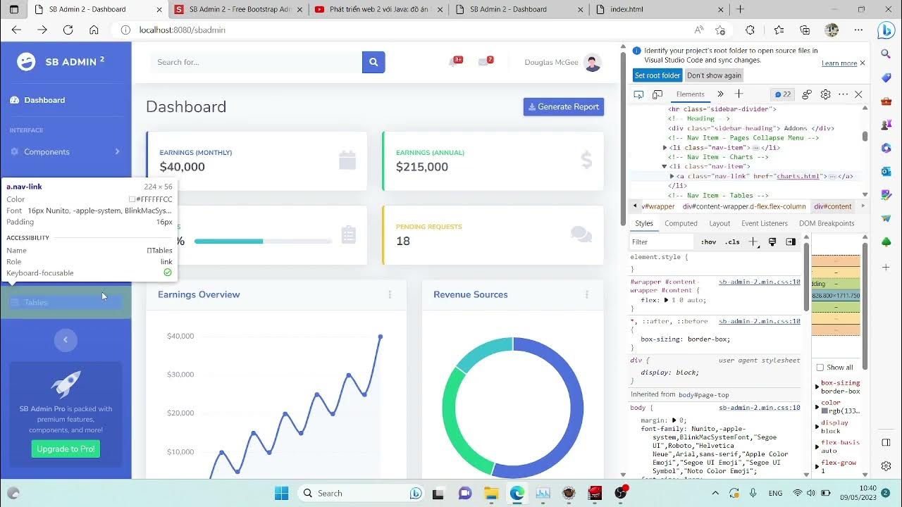 Java Spring boot - Bootstrap Admin 2 - Dashboard Web QUẢN LÝ BÁN HÀNG ...