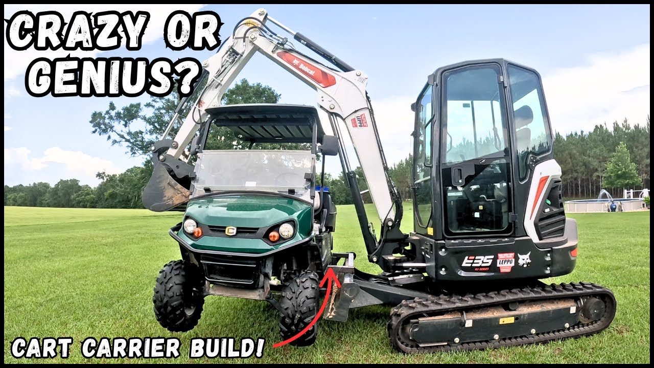 CRAZY BUILD Mini Excavator Golf Cart Carrier! - YouTube