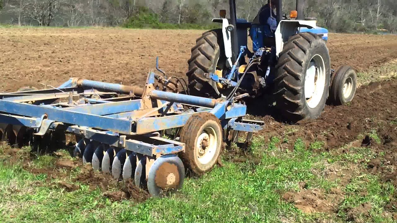 Ford 6610 disking plowing - YouTube